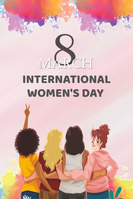 White Happy International Women's Day Poster Template | PosterMyWall