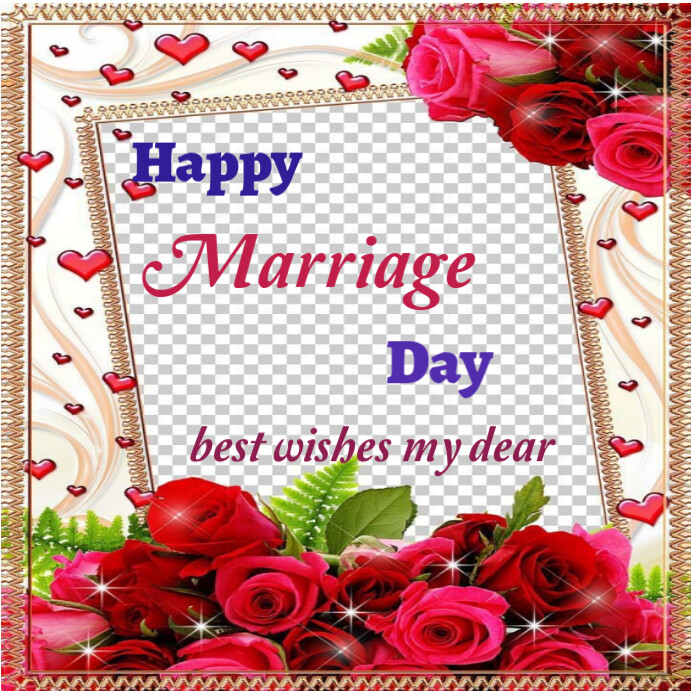 White Happy Marriage Day Instagram Post Template | PosterMyWall