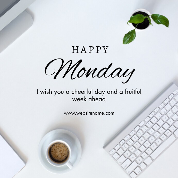 Plantilla de White Happy Monday Instagram Post | PosterMyWall