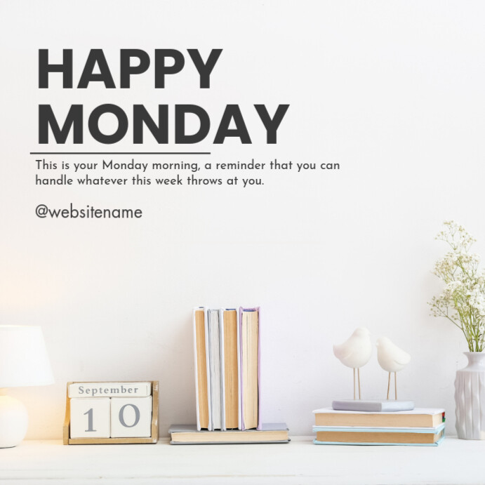Modèle White Happy Monday Instagram Post | PosterMyWall