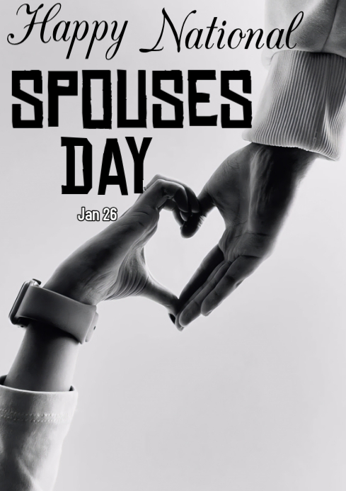 White Happy National Spouses Day Celebration Flyer A4 Template ...