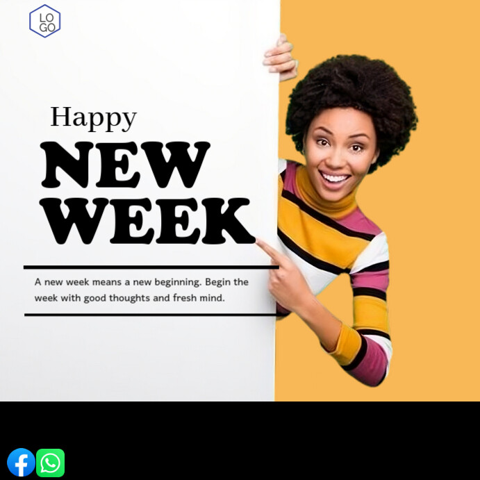 White Happy New Week Instagram Post Template | PosterMyWall