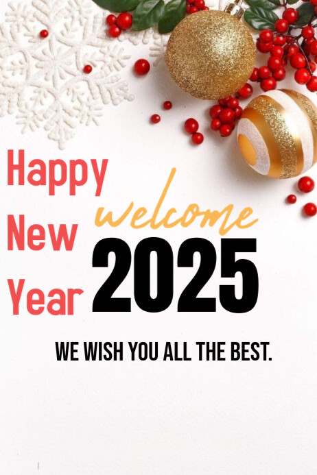 Copy of White Happy New Year 2024 Online Greeting Cards Poster ...