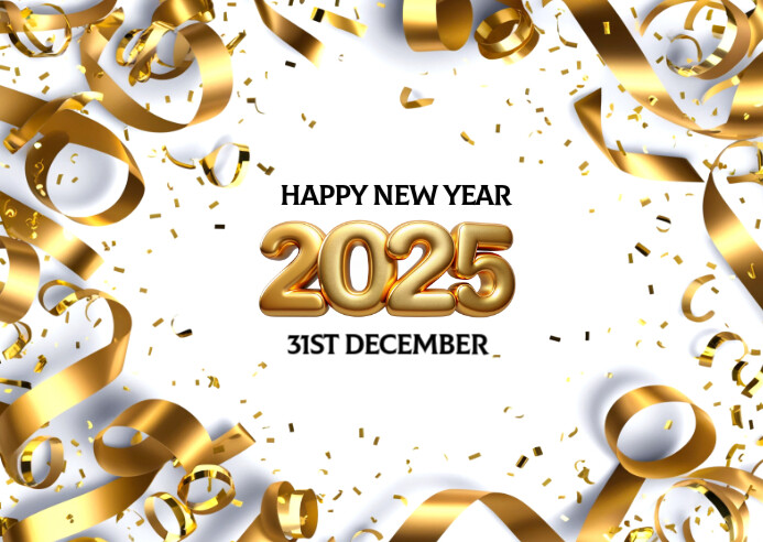 Copy of White Happy New Year Postcard | PosterMyWall