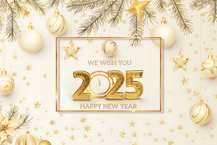 White Happy New Year Poster Template | PosterMyWall