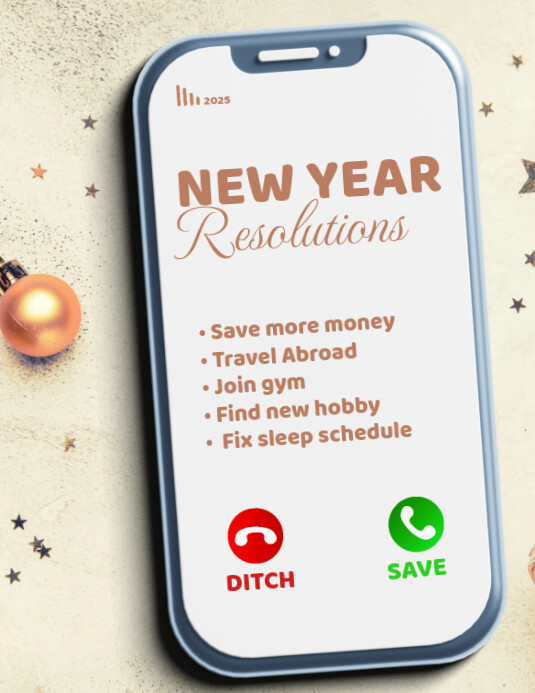 White Happy New Year Resolution Flyer (us Letter) Template | PosterMyWall