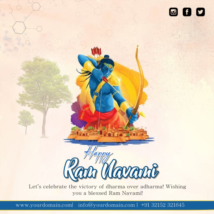 Copy of White Happy Ram Navami Post Instagram Post | PosterMyWall