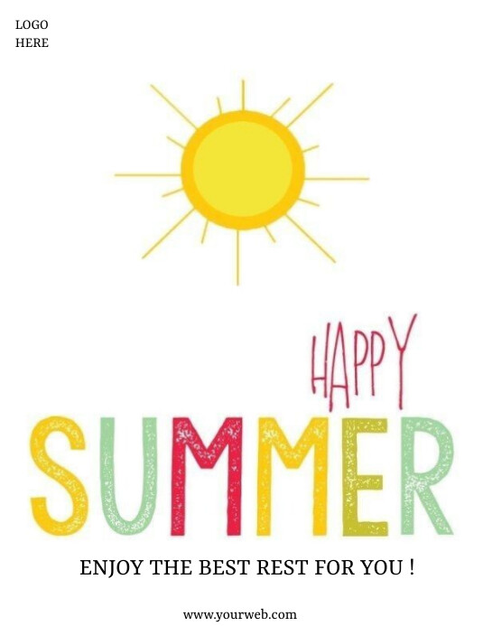 Copy of White Happy Summer Flyer (us Letter) | PosterMyWall