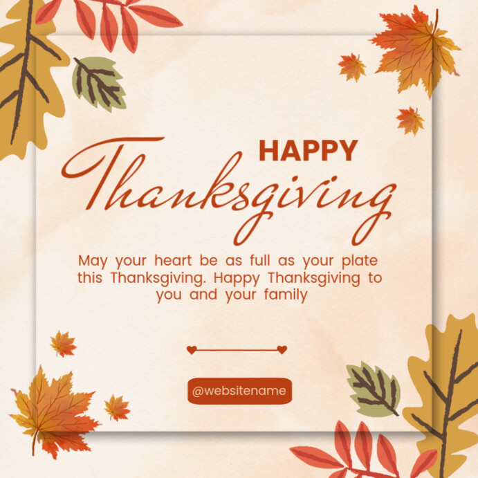 White Happy Thanksgiving Instagram Post Template | PosterMyWall