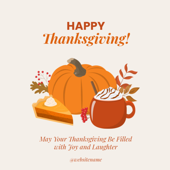 White Happy Thanksgiving Instagram Post Template | PosterMyWall