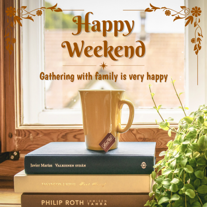 White Happy Weekend Instagram Post 2026 Template | PosterMyWall