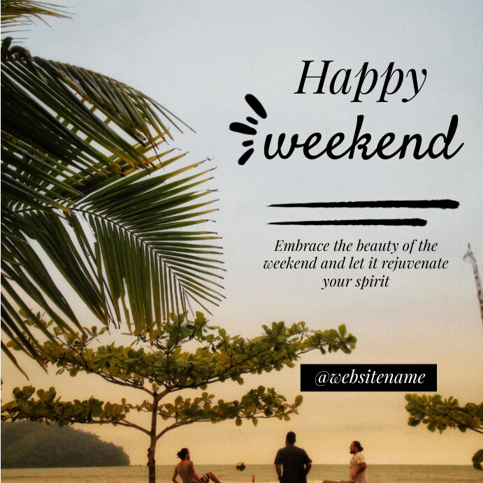 White Happy Weekend Instagram Post Template | PosterMyWall