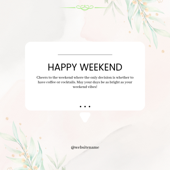 White Happy Weekend Instagram Post Template | PosterMyWall