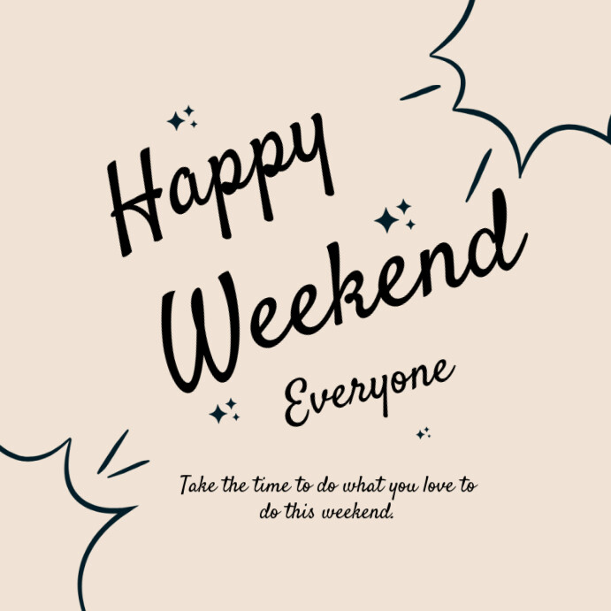 White Happy Weekend Instagram Post Template | PosterMyWall