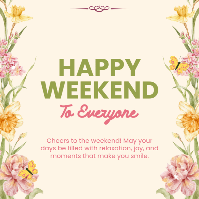 White Happy Weekend Instagram Post Template | PosterMyWall