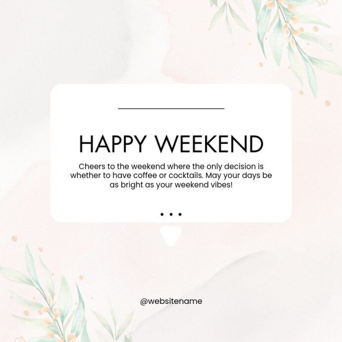 White Happy Weekend Instagram Post Templat | PosterMyWall