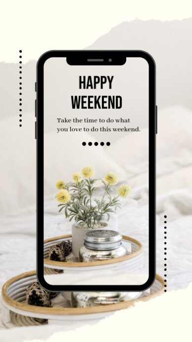 White Happy Weekend Instagram Story Template | PosterMyWall