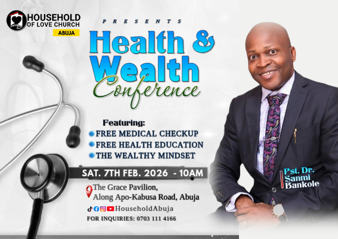 White Health and Wealth Conference A4 Template | PosterMyWall