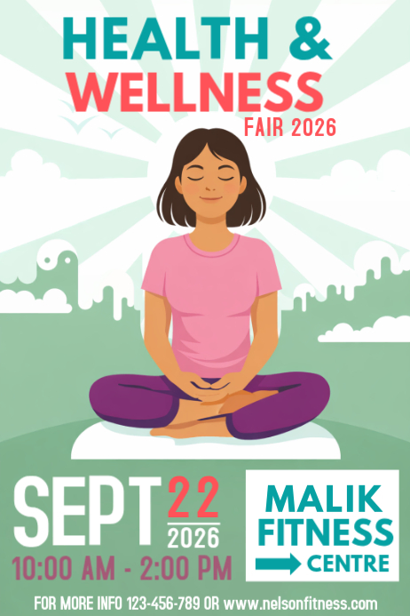 White Health and Wellness Fair Poster Template | PosterMyWall