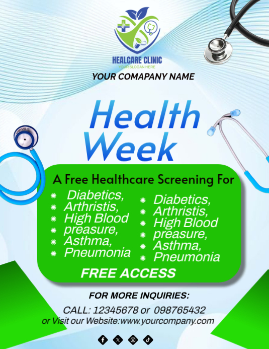 White Healthcare Screening Flyer Template | PosterMyWall