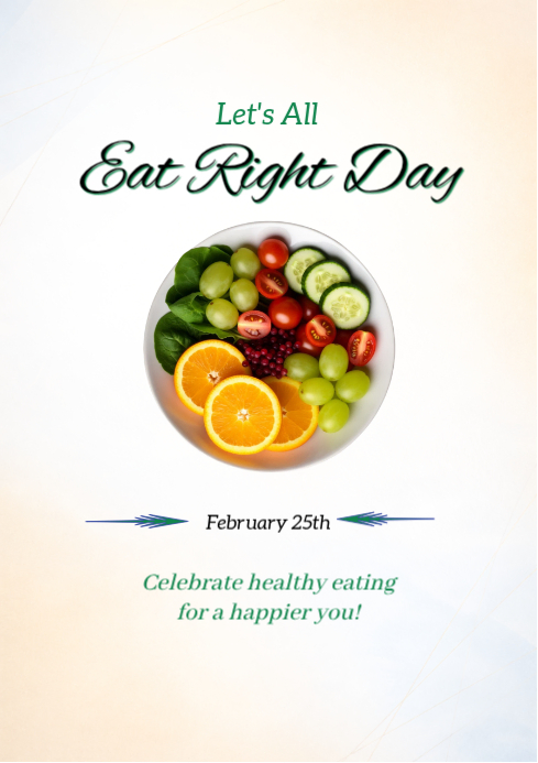 Modèle White Healthy Eating Celebration A4 | PosterMyWall