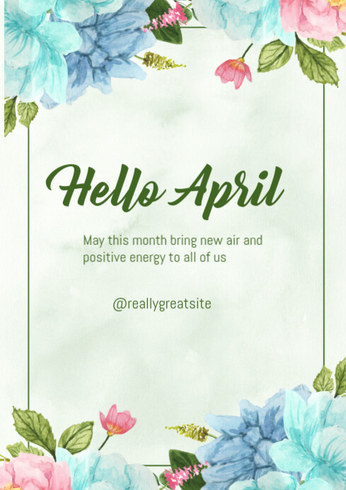 Copy of White Hello April A4 | PosterMyWall