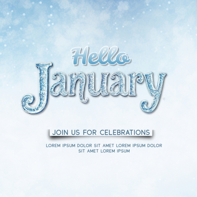 White Hello January Instagram Post Template | PosterMyWall
