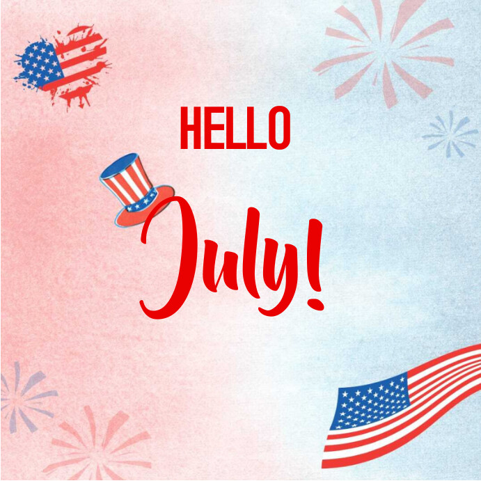 Modèle White Hello July Instagram Post | PosterMyWall