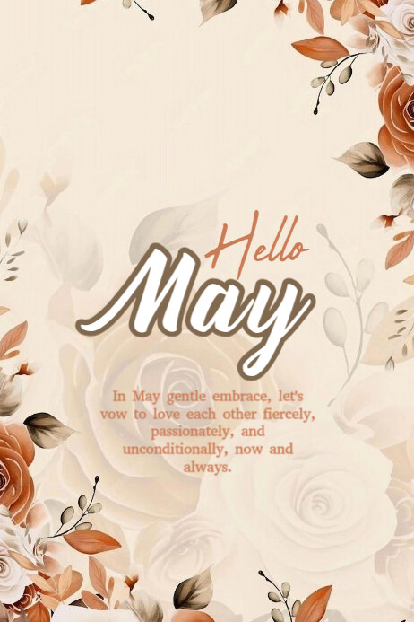 White Hello May Banner 4' × 6' Template | PosterMyWall