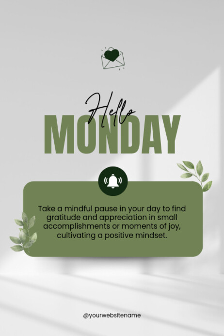 White Hello Monday Poster Template | PosterMyWall