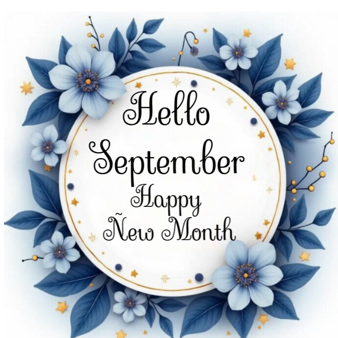 Plantilla de White Hello September, Happy New Month Instagram Post ...