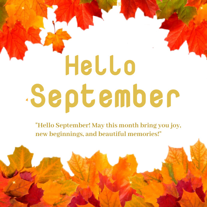 Plantilla de White Hello September Instagram Post | PosterMyWall