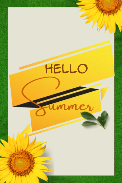 White Hello Summer Poster Template | PosterMyWall