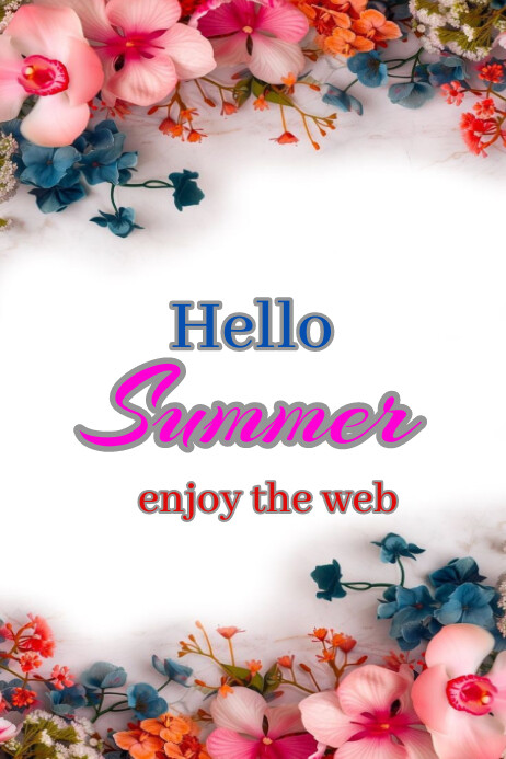 White Hello Summer Poster Template | PosterMyWall