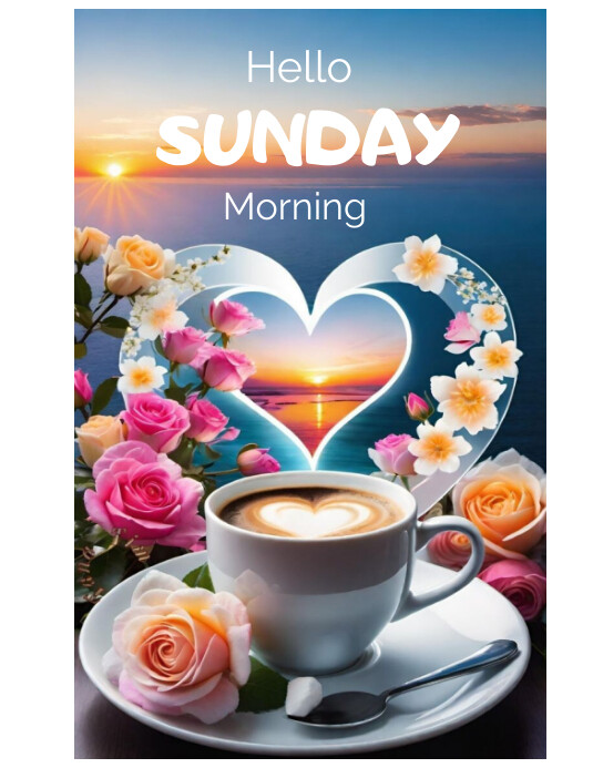 White Hello Sunday Morning Flyer (us Letter) Template | PosterMyWall