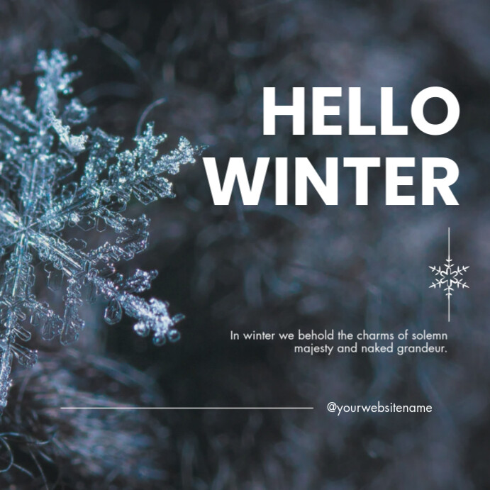 White Hello Winter Instagram Post Template | PosterMyWall
