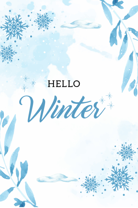 White Hello Winter Poster Template | PosterMyWall