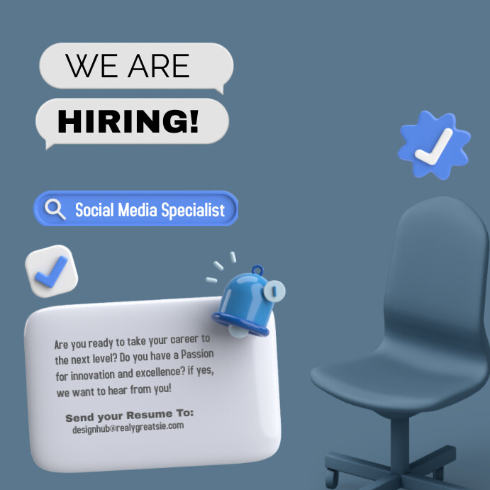 White Hire A New Job Offering Now Desing Hub Template | PosterMyWall