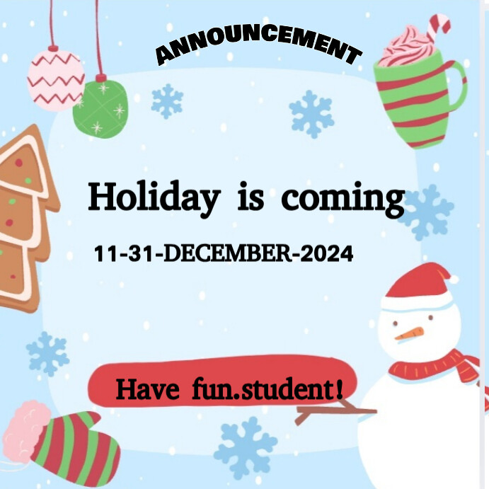 White Holiday Is Coming Instagram Post Template | PosterMyWall