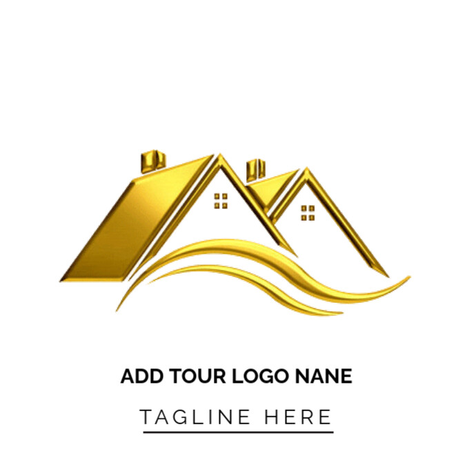 White House Shape Logo, Golden, Houses Logo Template | PosterMyWall