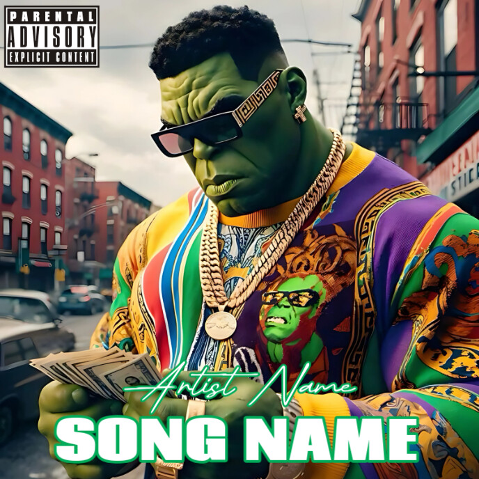 White Hulk Album Cover Template | PosterMyWall