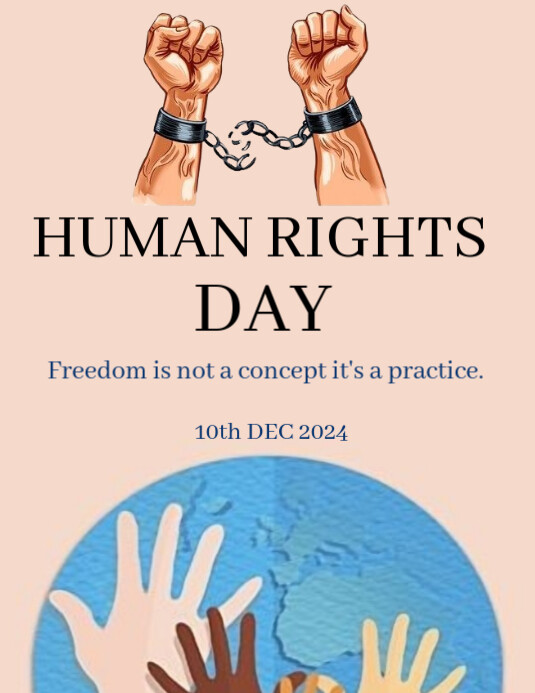 White Human Right Design Flyer (us Letter) Template | PosterMyWall