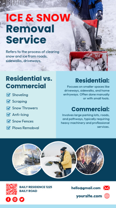 Copy of White Ice And Snow Removal Flyer Instagram Story | PosterMyWall