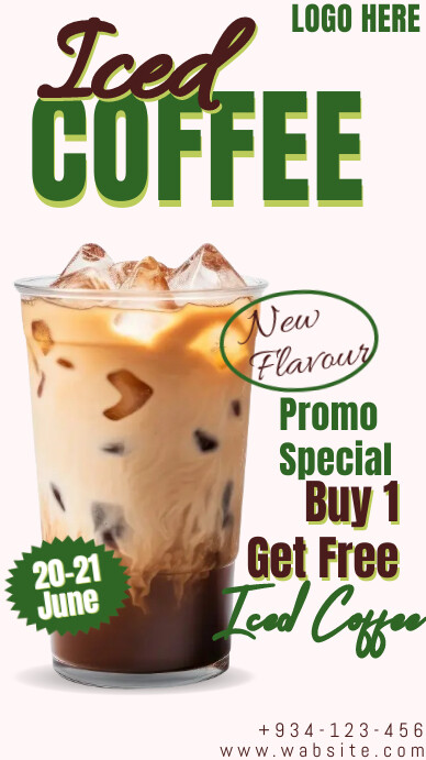 Plantilla de White Ice Coffee Ads Template Instagram Story | PosterMyWall