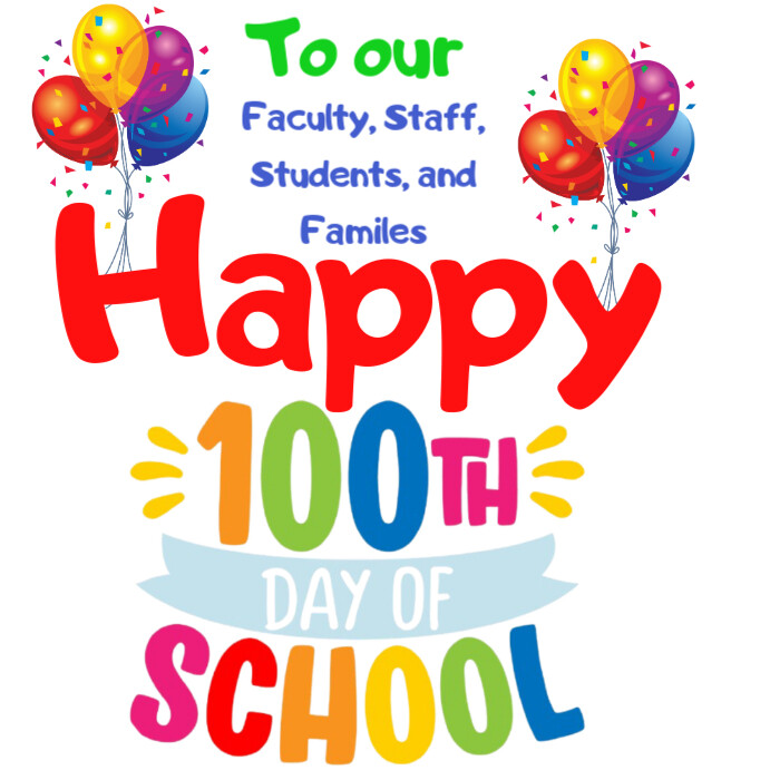 Copy of White Illustrative 100th Day Of School Instagram Post ...