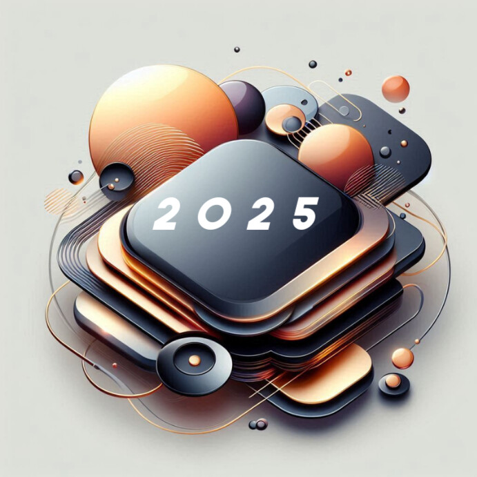 White Illustrative 2025 Greeting Instagram Post Template | PosterMyWall
