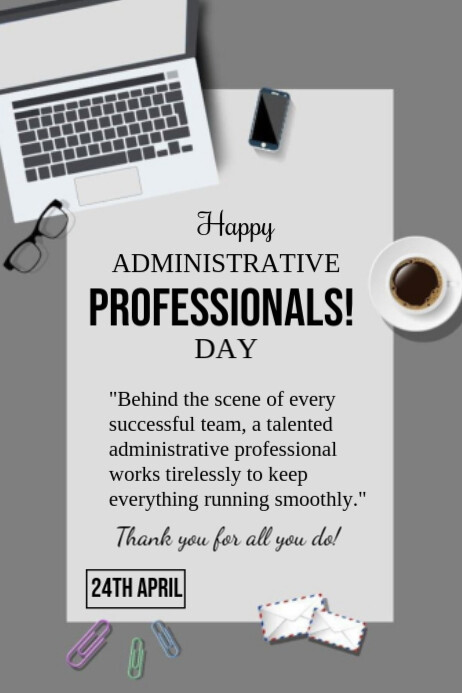 Copy of White Illustrative Administrative Professionals Day Poster ...