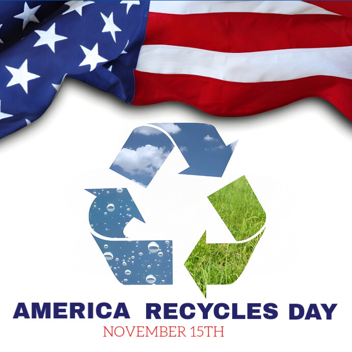 Copy of White Illustrative America Recycles Day Instagram Post ...