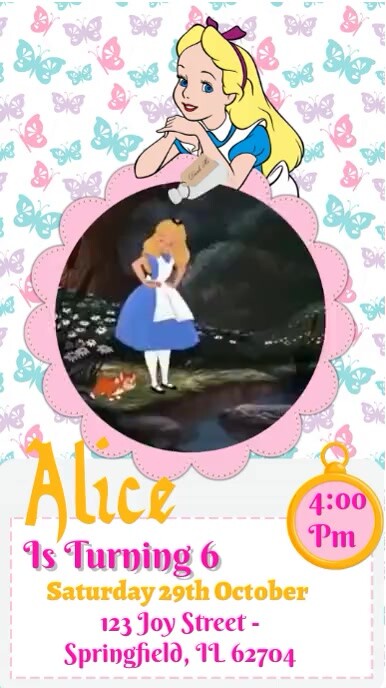 White Illustrative Animated Invitation Alive Template | PosterMyWall