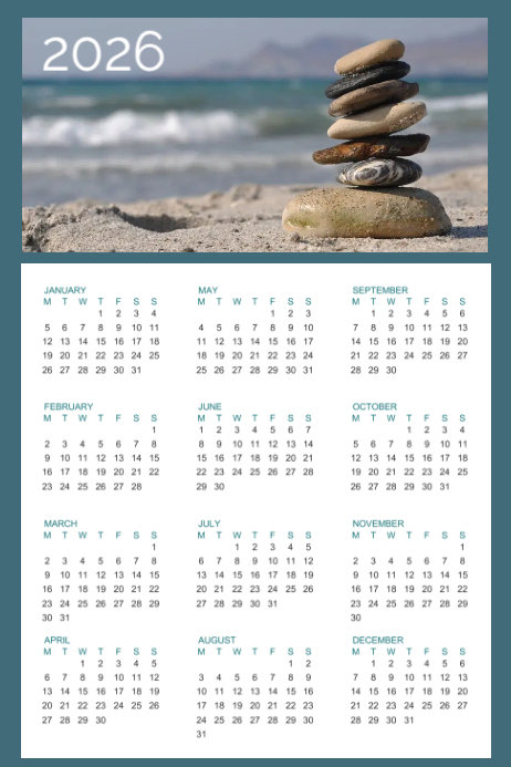 White Illustrative Annual 2025 Calendar Poster Template | PosterMyWall